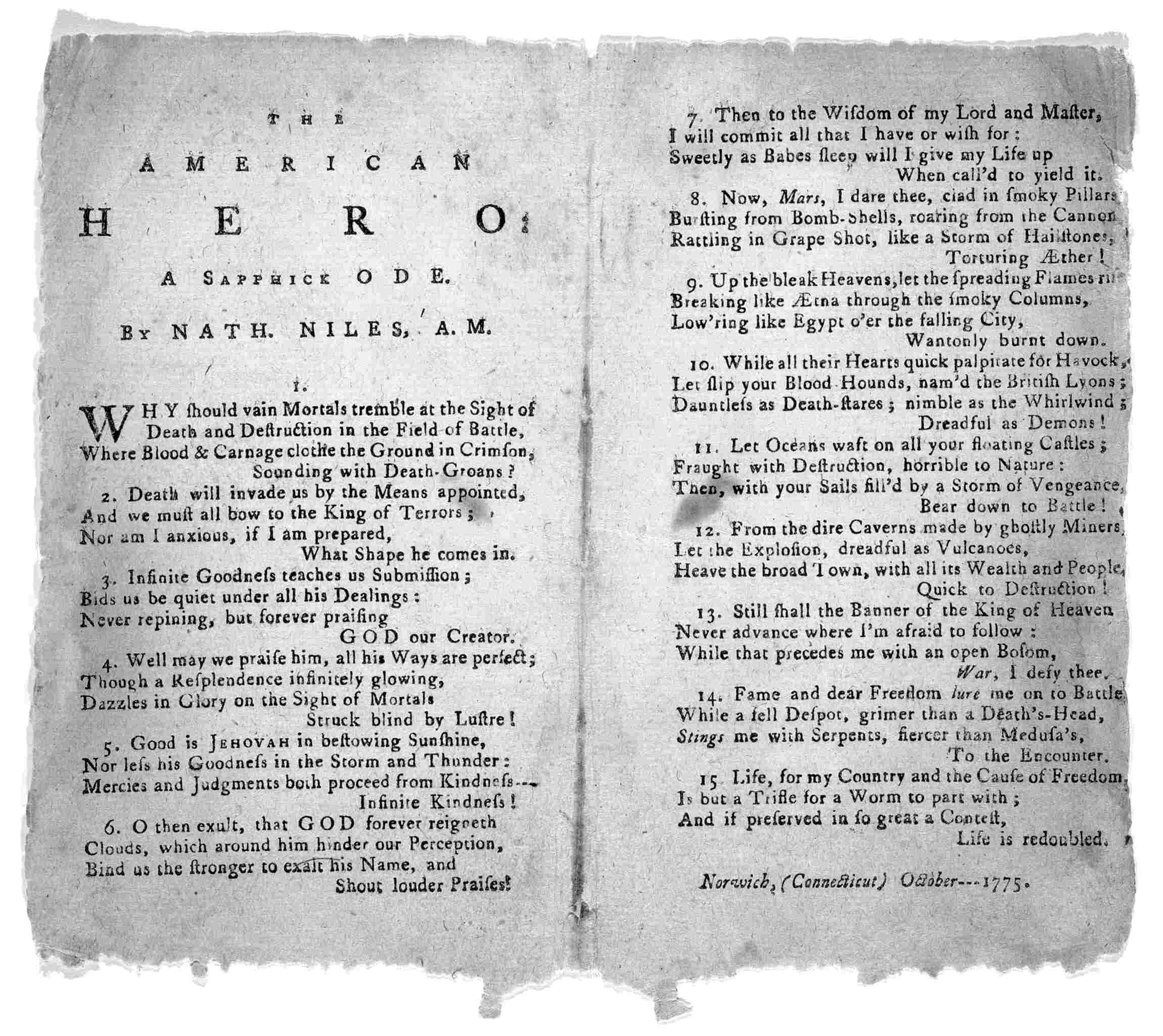 The American Hero: A Sapphick Ode by Nathaniel Niles | Goodreads