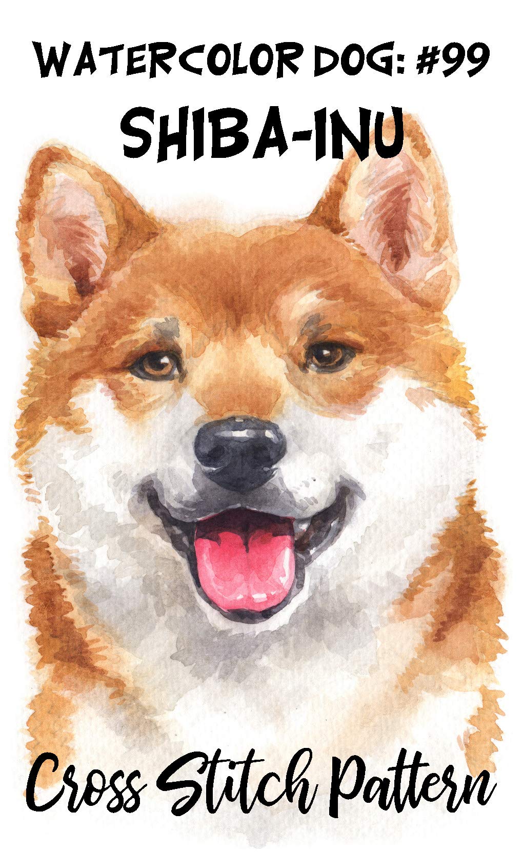 Counted Cross Stitch Pattern: Watercolor Dog #99 - Shiba-Inu: 183 ...