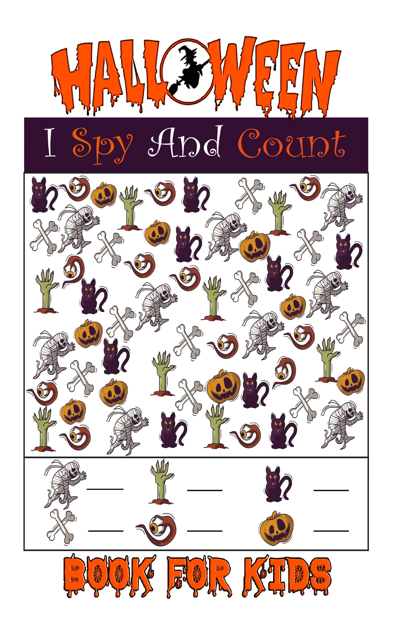 Halloween I Spy And Count Book For Kids: A Fun Activity Coloring and ...