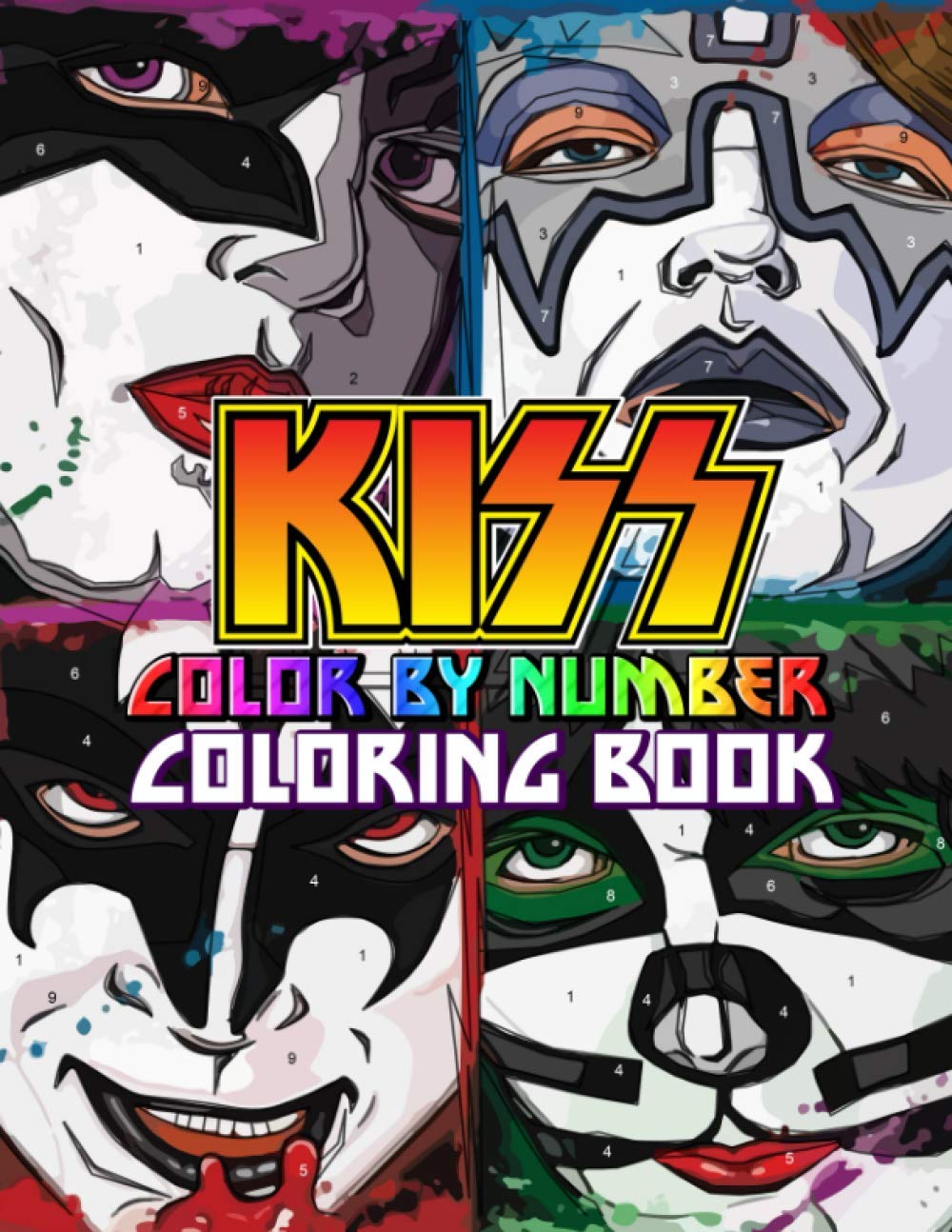 Kiss Color By Number: Kiss Coloring Book For Stress Relief And Relaxing ...
