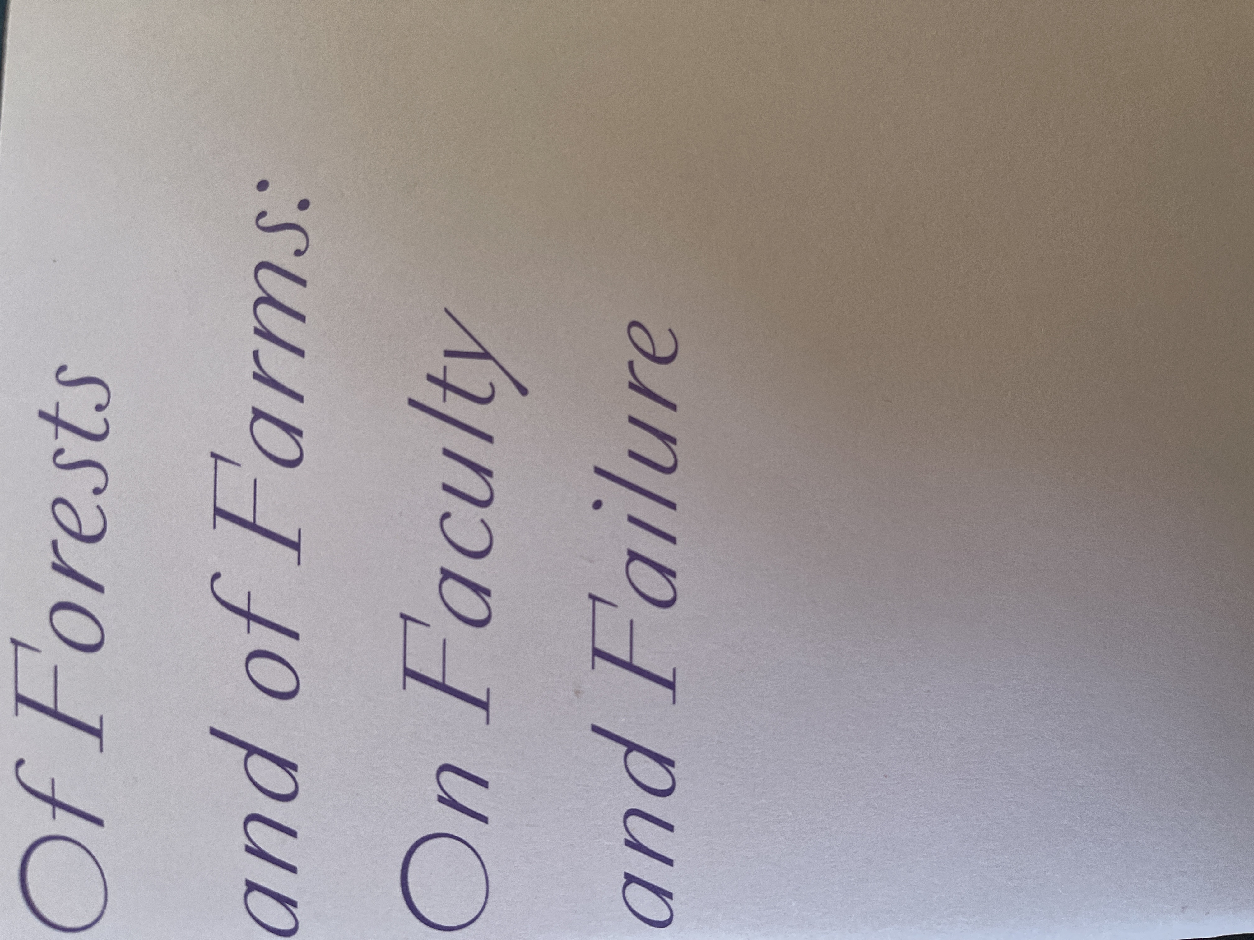 Of Forests and of Farms: On Faculty and Failure by Adjua Gargi Nzinga ...