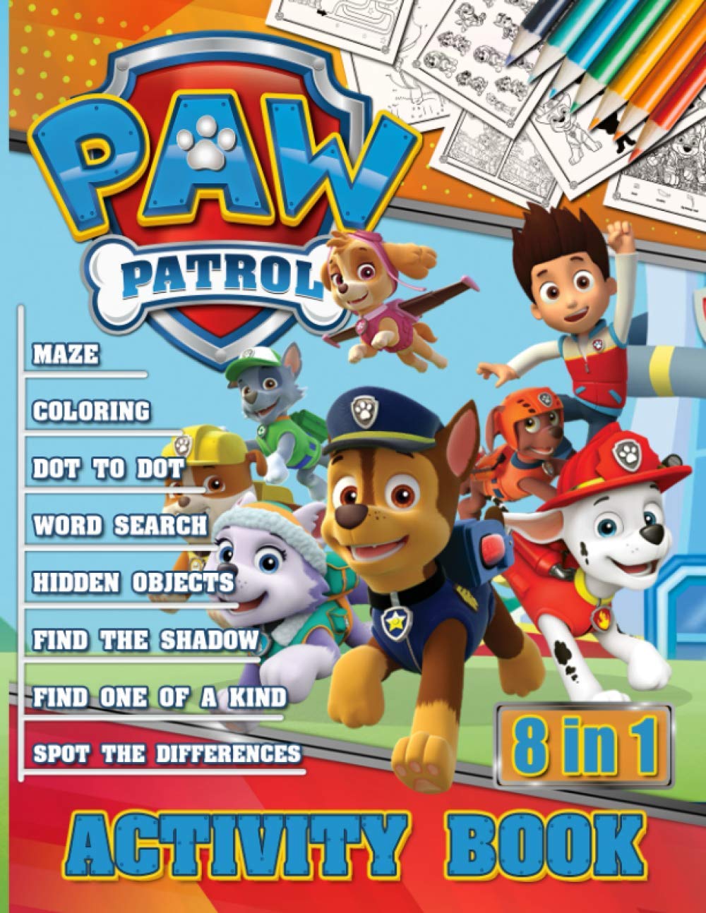 Paw Patrol Activity Book: Premium Unofficial Coloring, Spot Differences ...