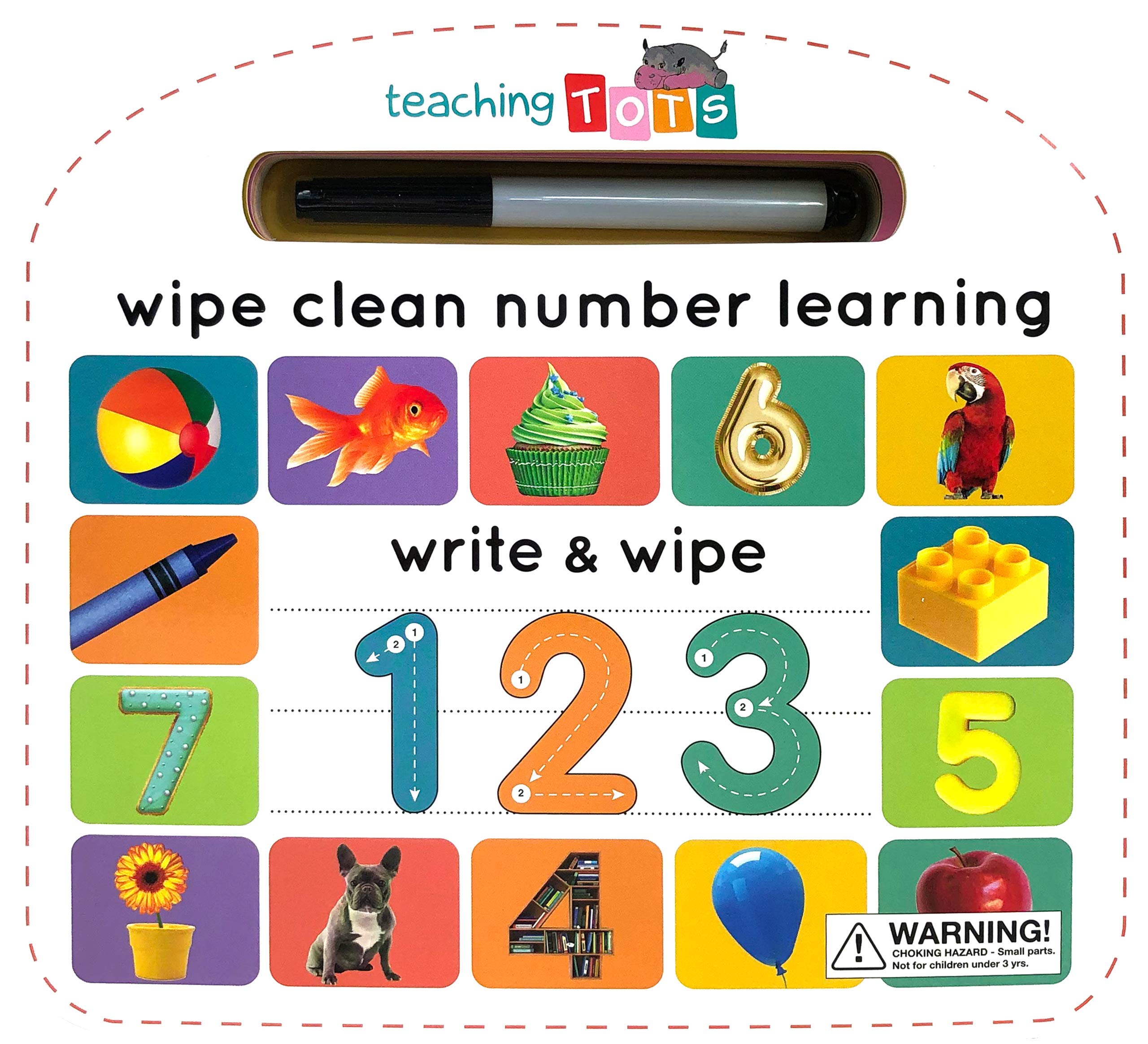 Write & Wipe 123 - Children's Novelty Learning Board Book - Wipe Clean ...