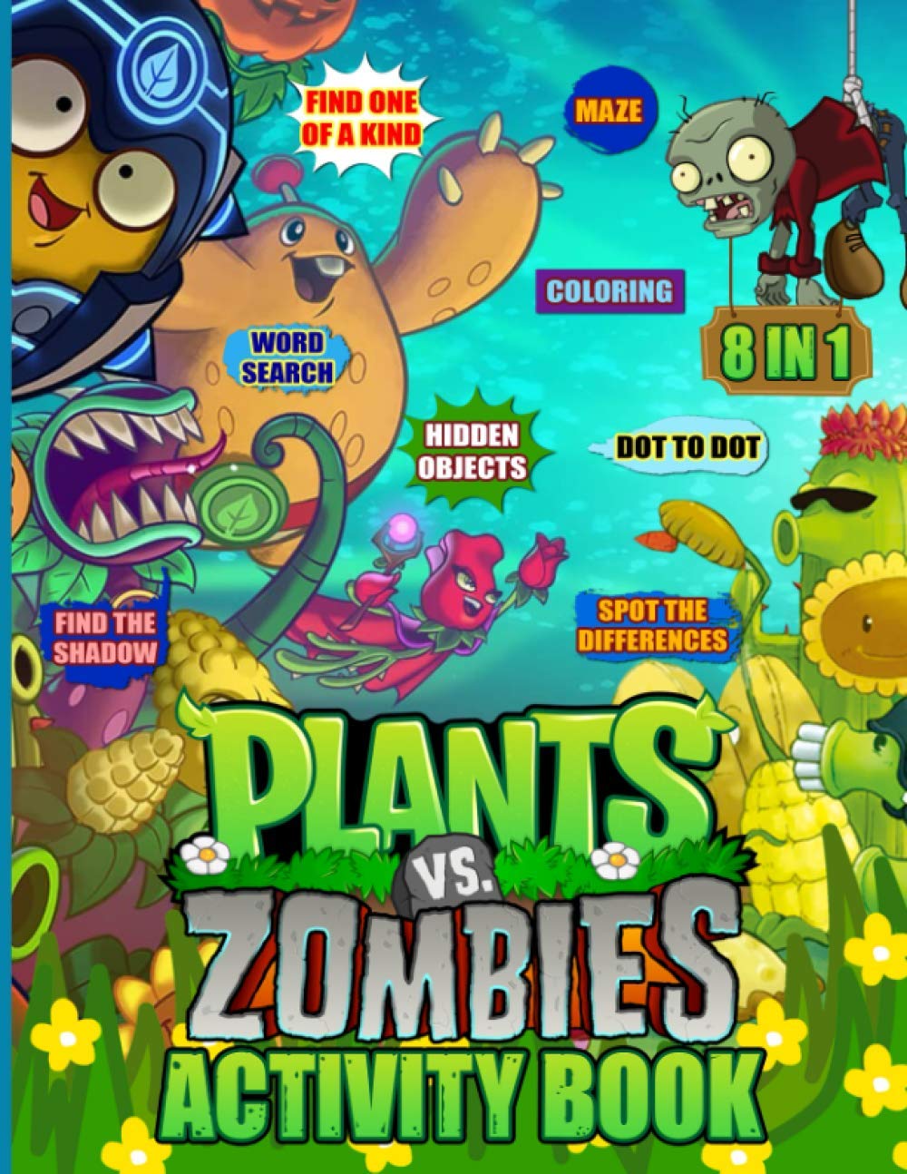 Plants Vs Zombies Activity Book: Perfect Gift Maze, Find Shadow ...