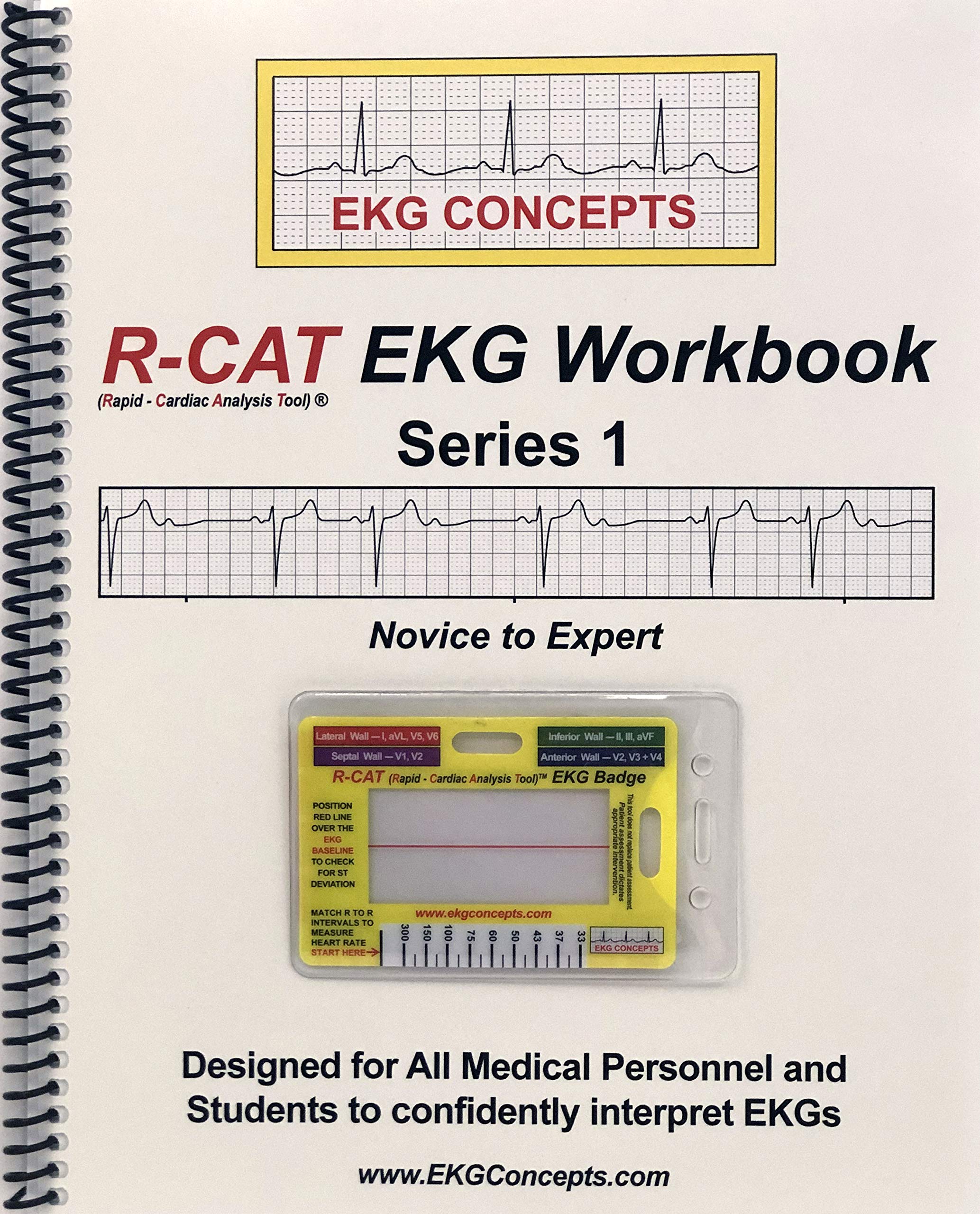 R-CAT EKG Workbook Series 1 - Includes R-CAT EKG Badge by EKG Concepts ...