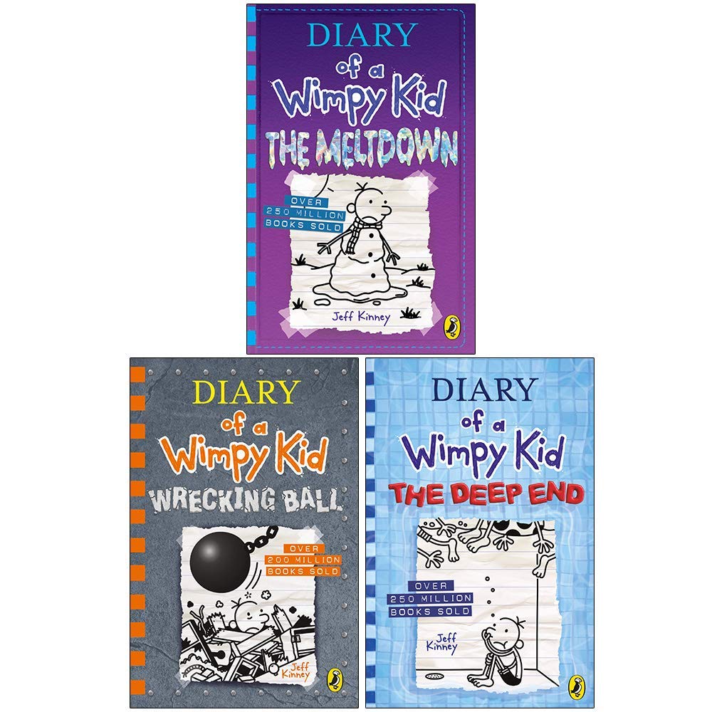 Diary of a Wimpy Kid Collection 3 Books Set by Jeff Kinney by Jeff ...
