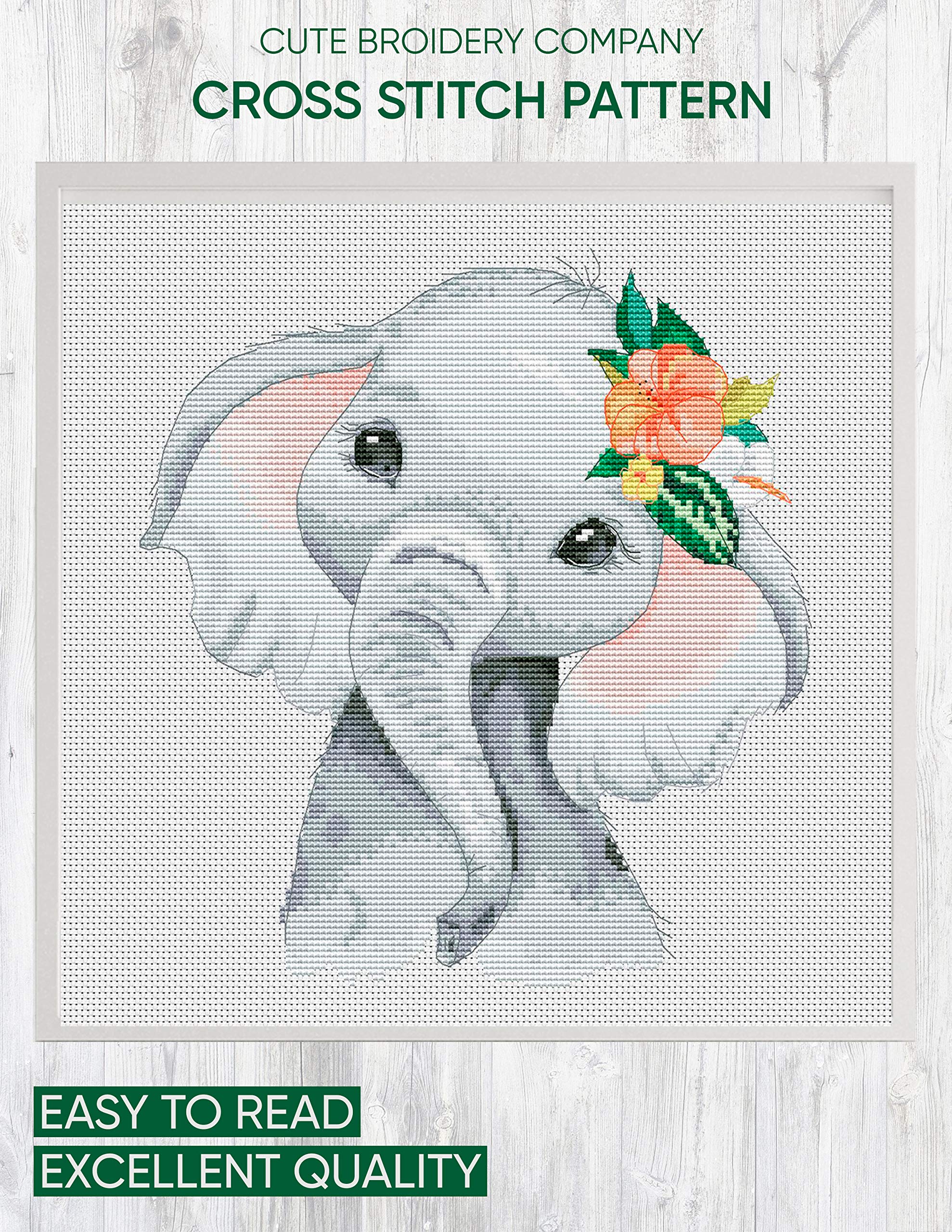 Cross stitch pattern: Baby elephant: Counted cross stitch by Cute ...