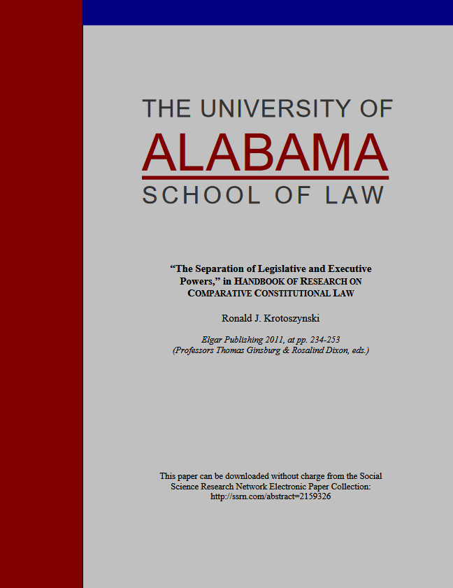 The Separation of Legislative and Executive Powers by Ronald J ...