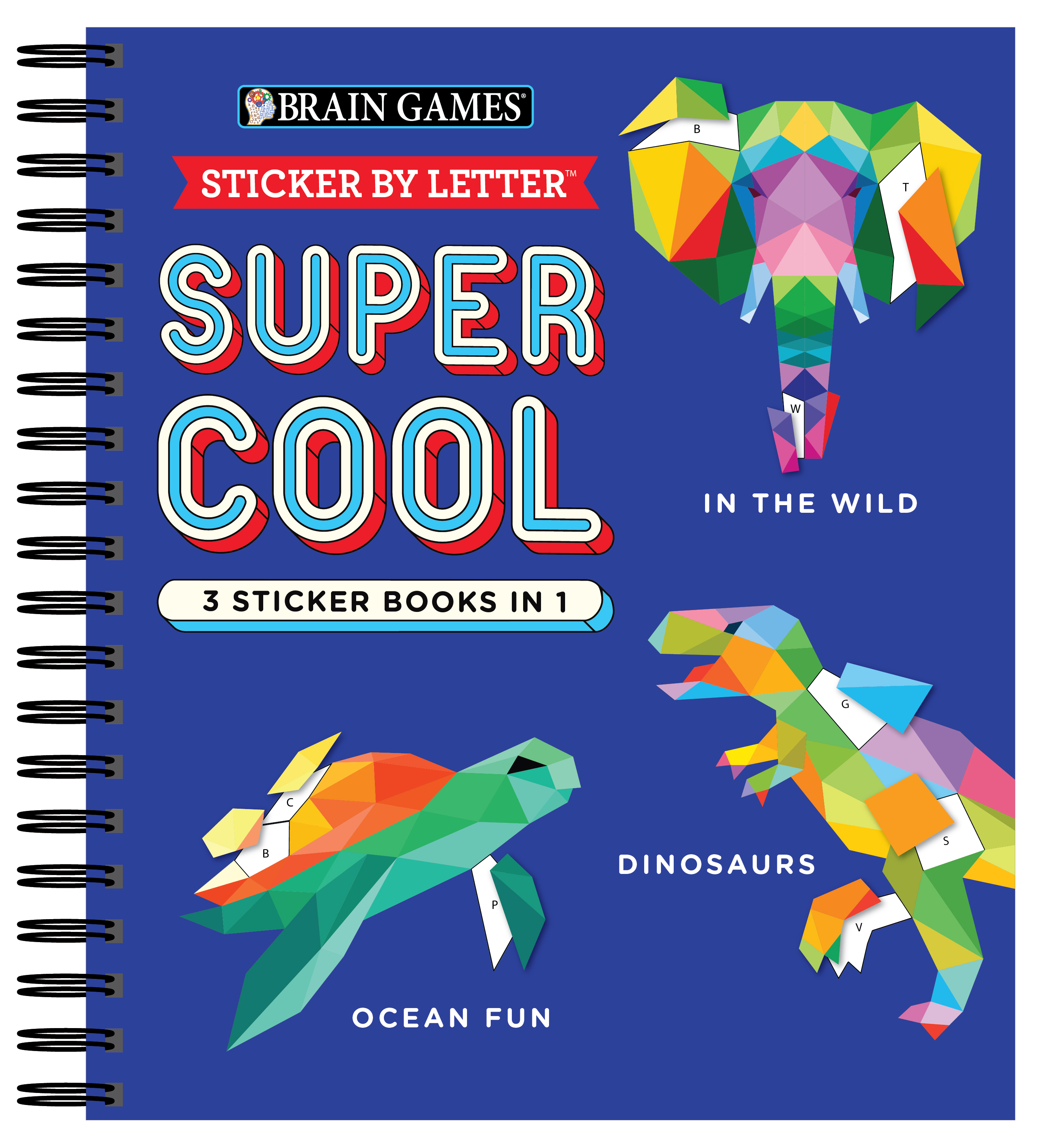 Brain Games - Sticker by Letter: Super Cool - 3 Sticker Books in 1 by ...
