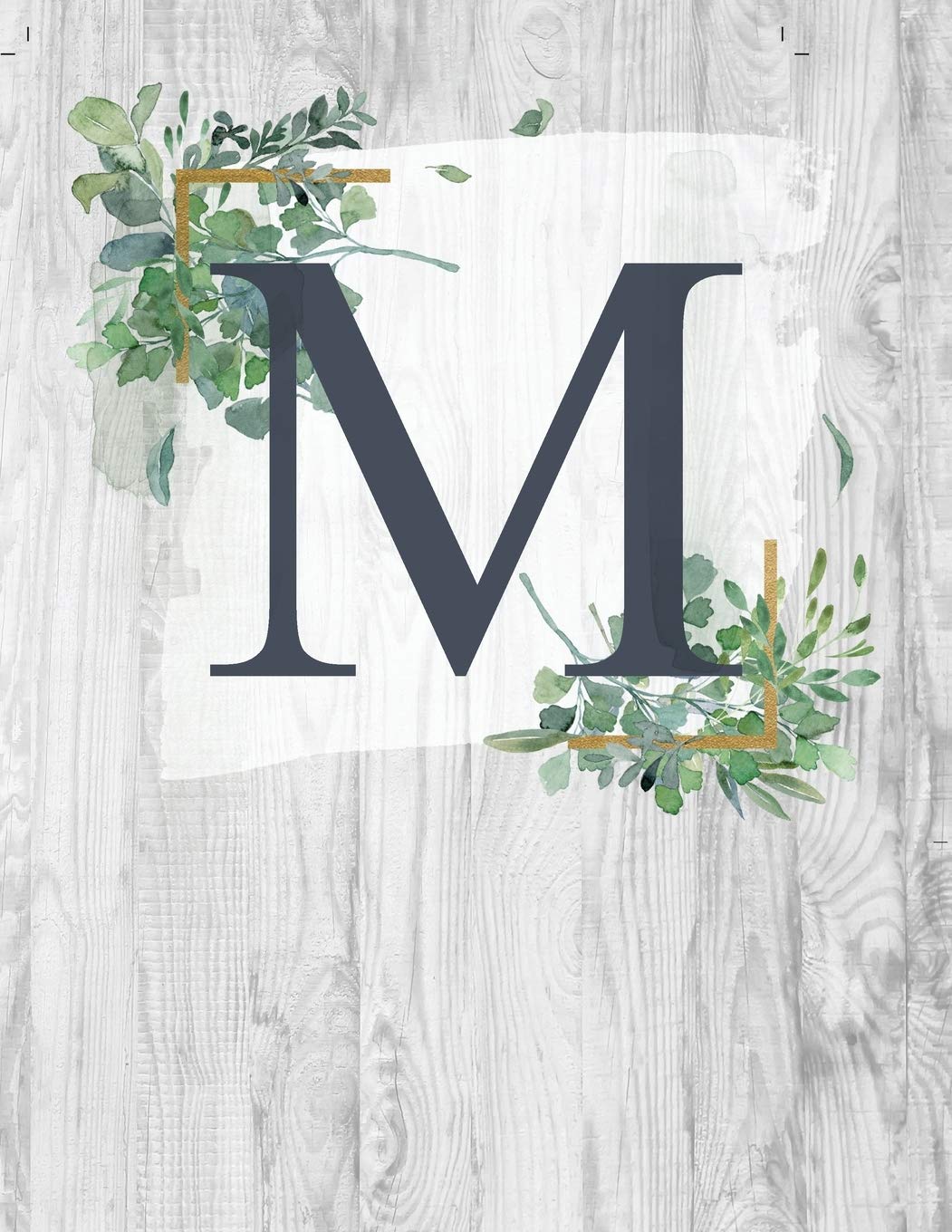 M: Monogram Initial Notebook Letter M | 8.5" x 11" - 100 pages, College ...