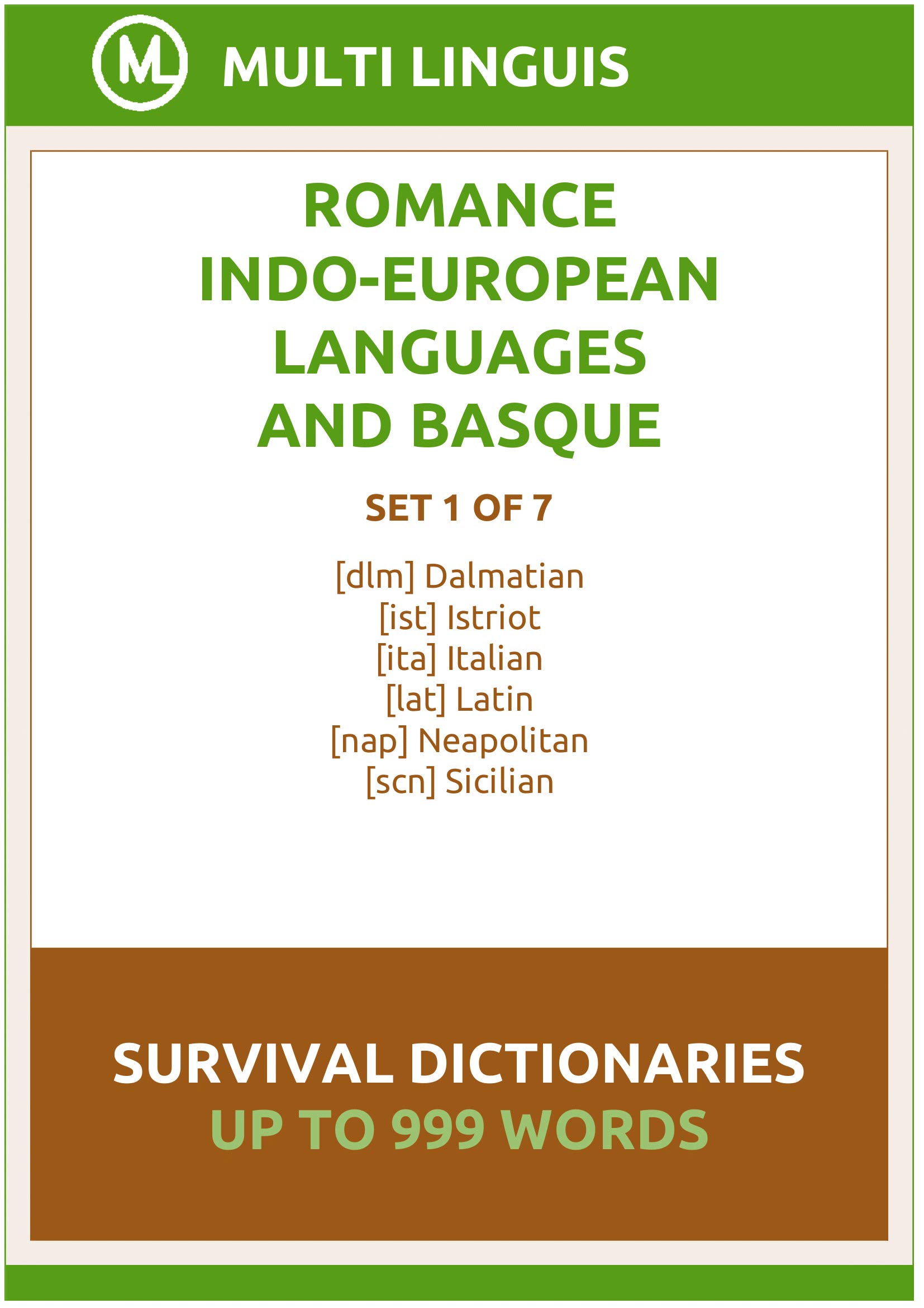 Romance Languages and Basque Language Survival Dictionaries by Multi ...