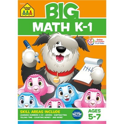 School Zone Big Math K-1 Workbook: 320 Pages, Kindergarten, 1st Grade ...
