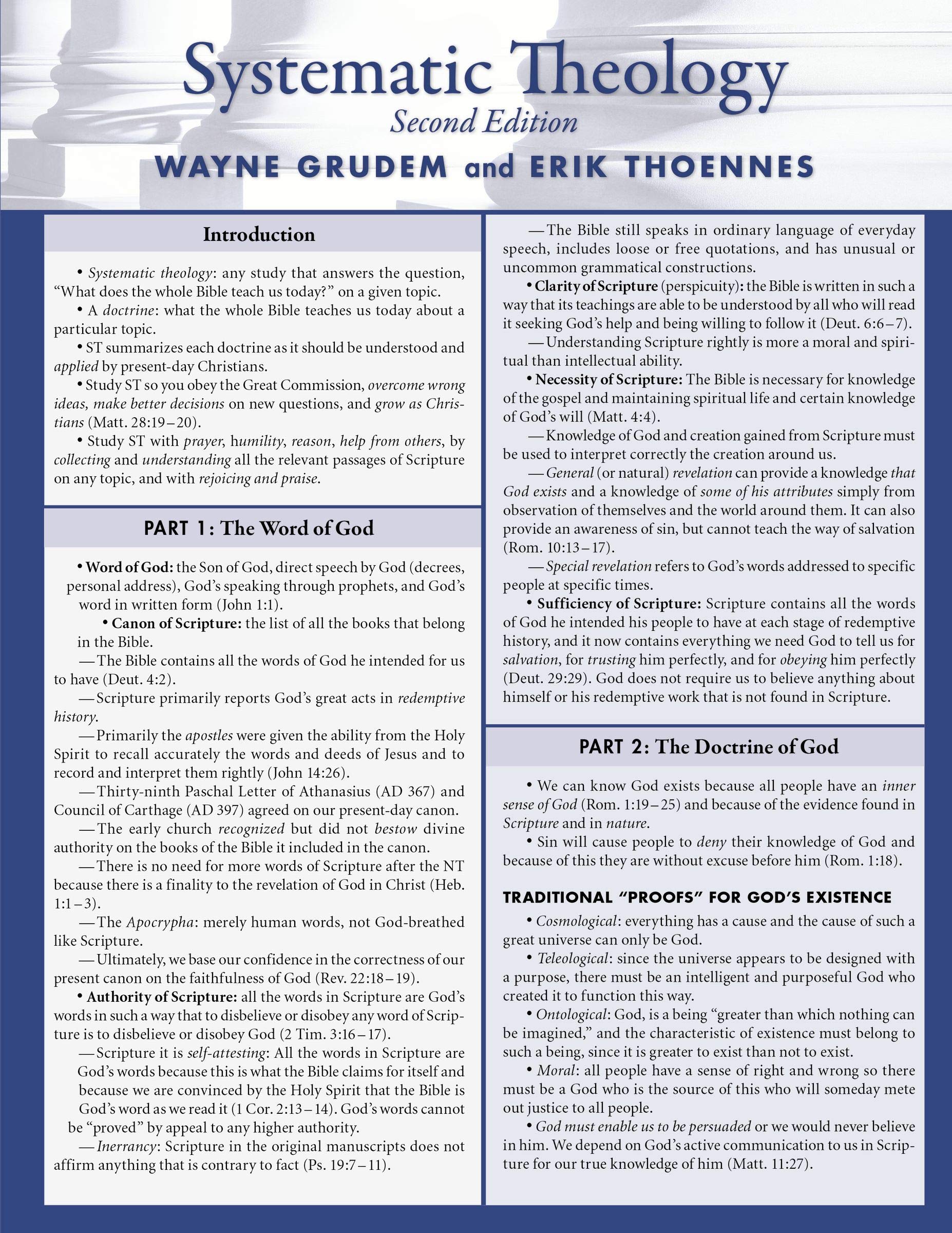 Systematic Theology Laminated Sheet by Wayne Grudem | Goodreads
