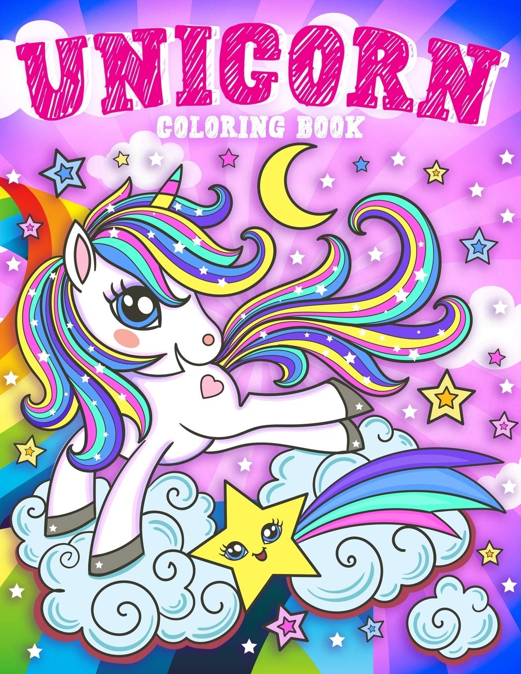 Unicorn Coloring Book: Big and Jumbo Unicorns 50 Activity Coloring Book ...