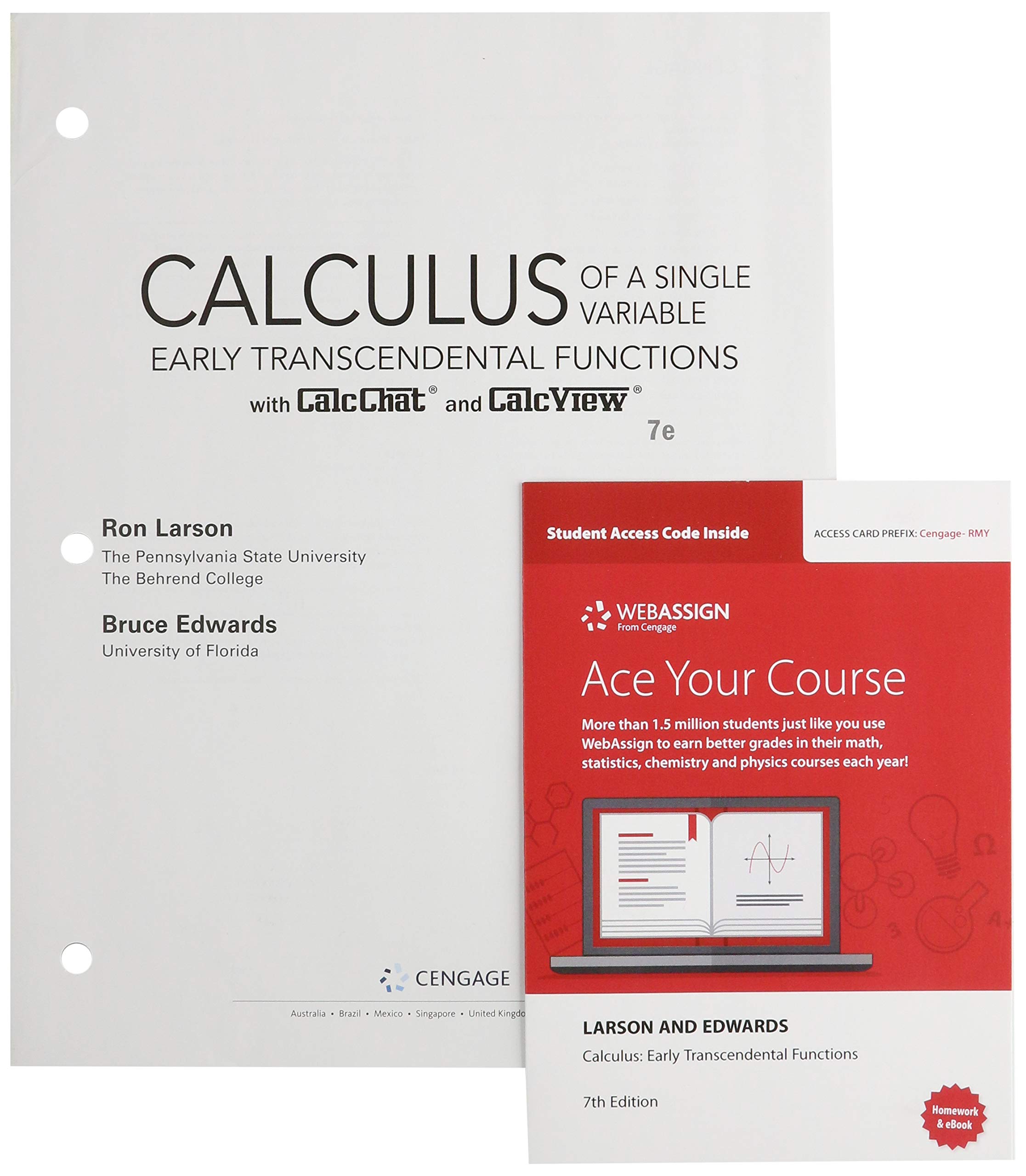 Bundle: Calculus of a Single Variable: Early Transcendental Functions, Loose-leaf Version, 7th ...