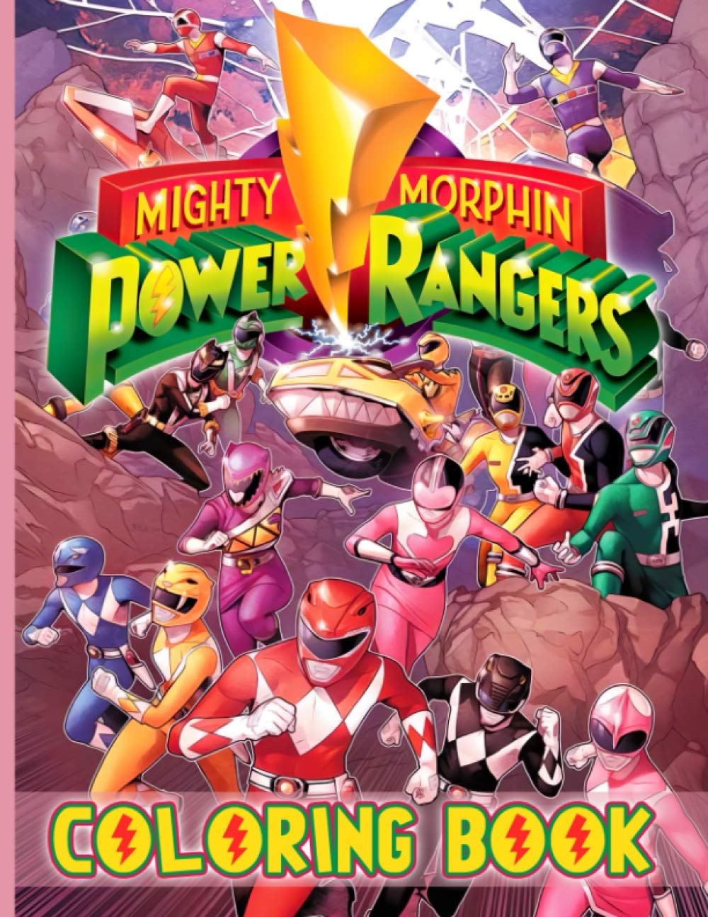Mighty Morphin Power Rangers Coloring Book: Stress Relief Mighty ...
