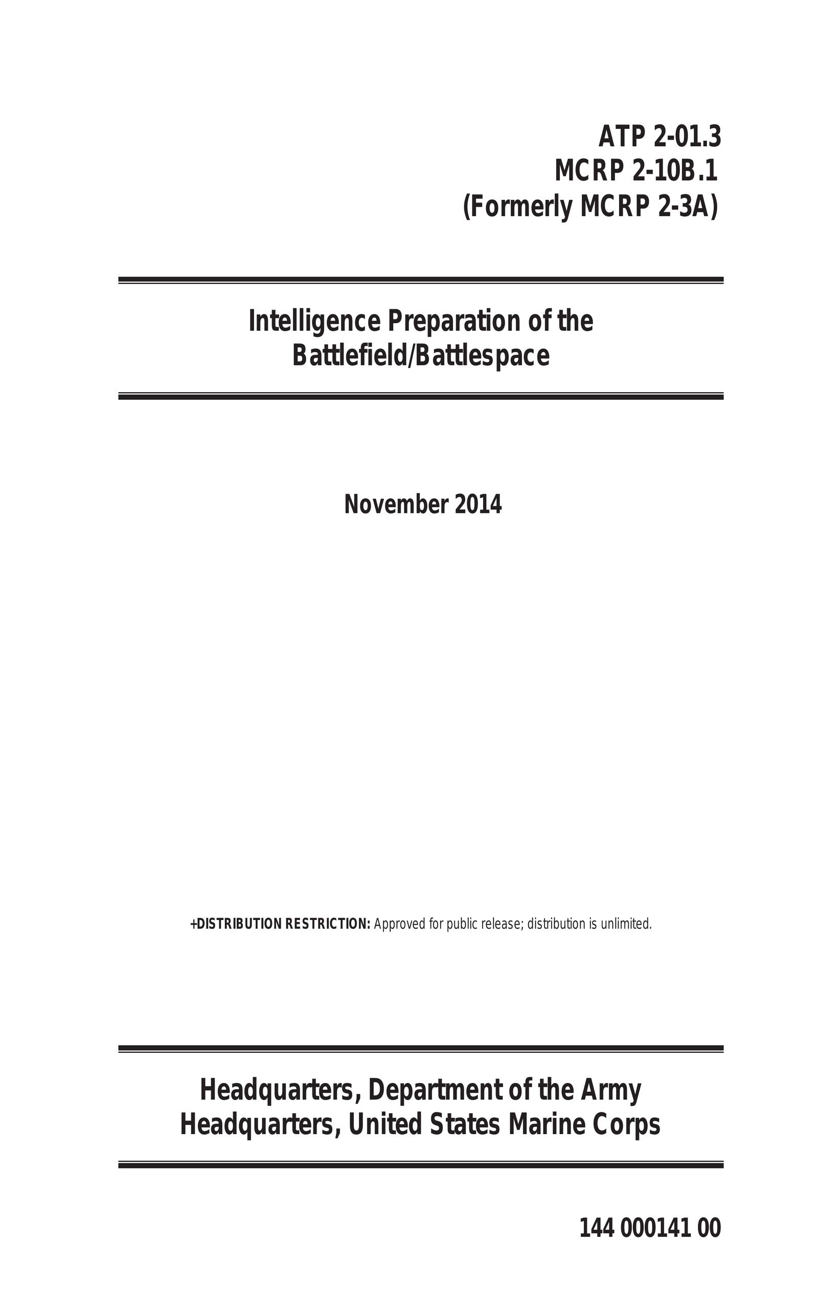 Marine Corps (USMC) Intelligence Preparation of the Battlefield ...