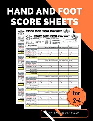 Hand And Foot Score Sheets: 110 Hand and Foot Score Pad For Score ...