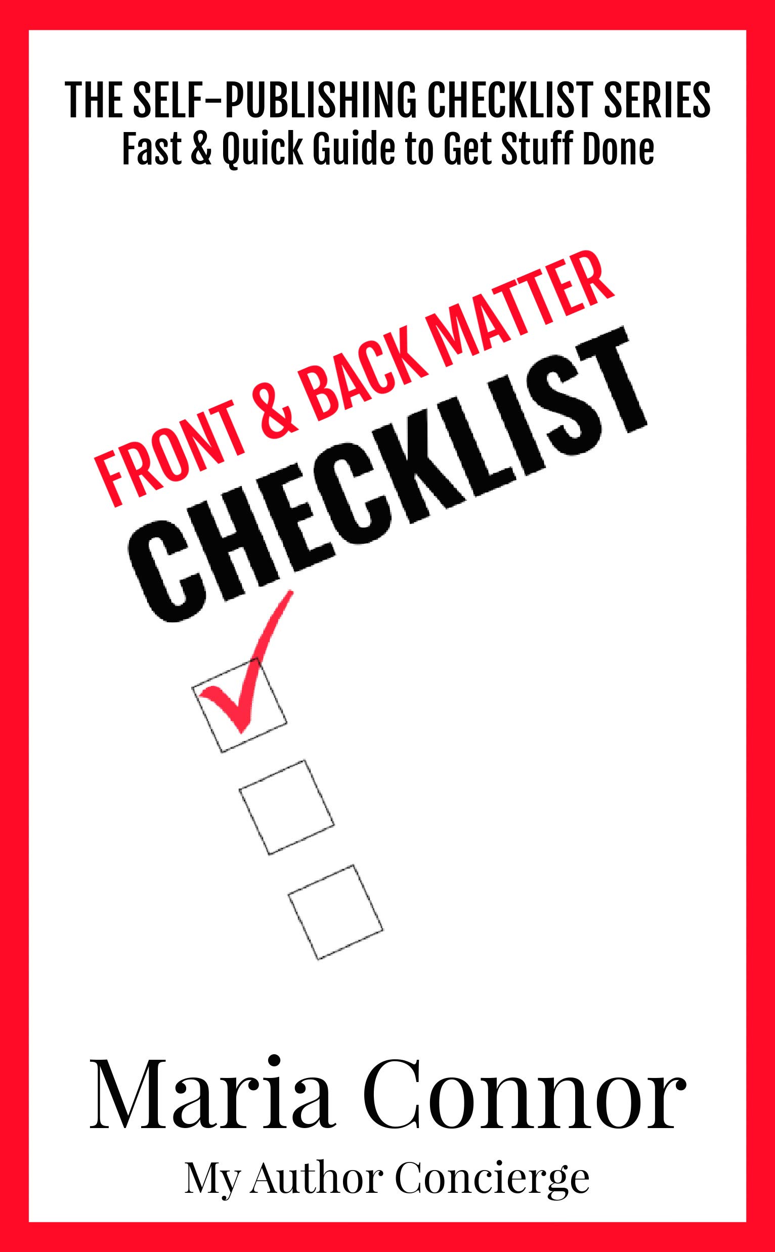 Front & Back Matter Checklist by Maria Connor | Goodreads