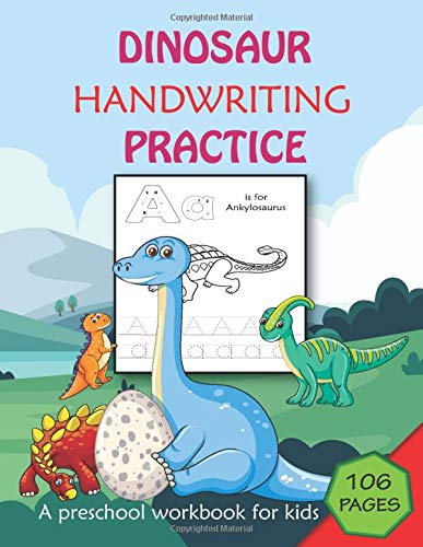 Dinosaur Handwriting practice: 100+ pages letter tracing workbook for ...