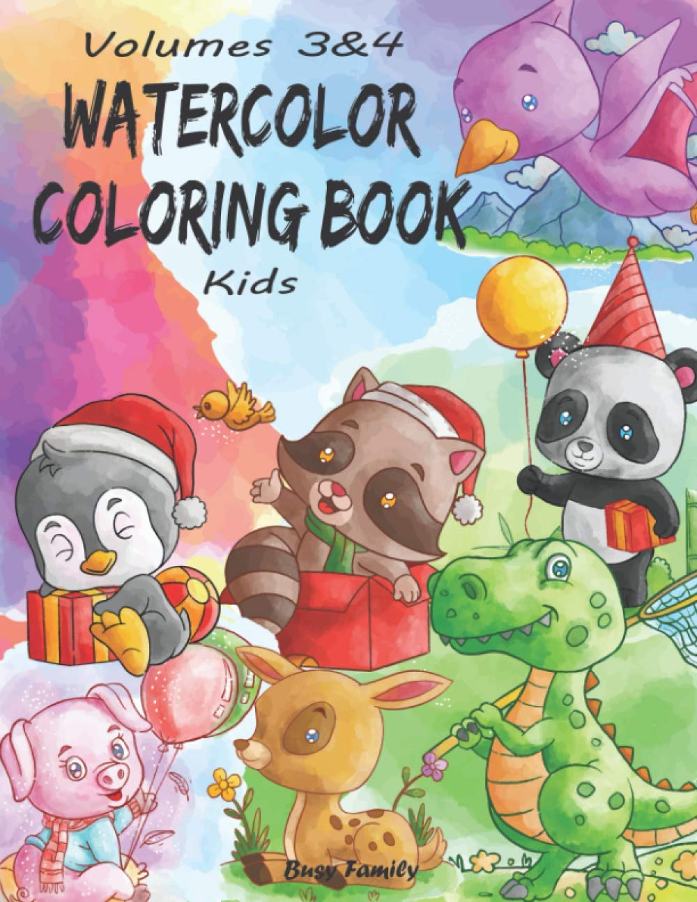 Watercolor Coloring Book Kids: (Volumes 3&4) 13 ADORABLE TOP-NOTCH ...