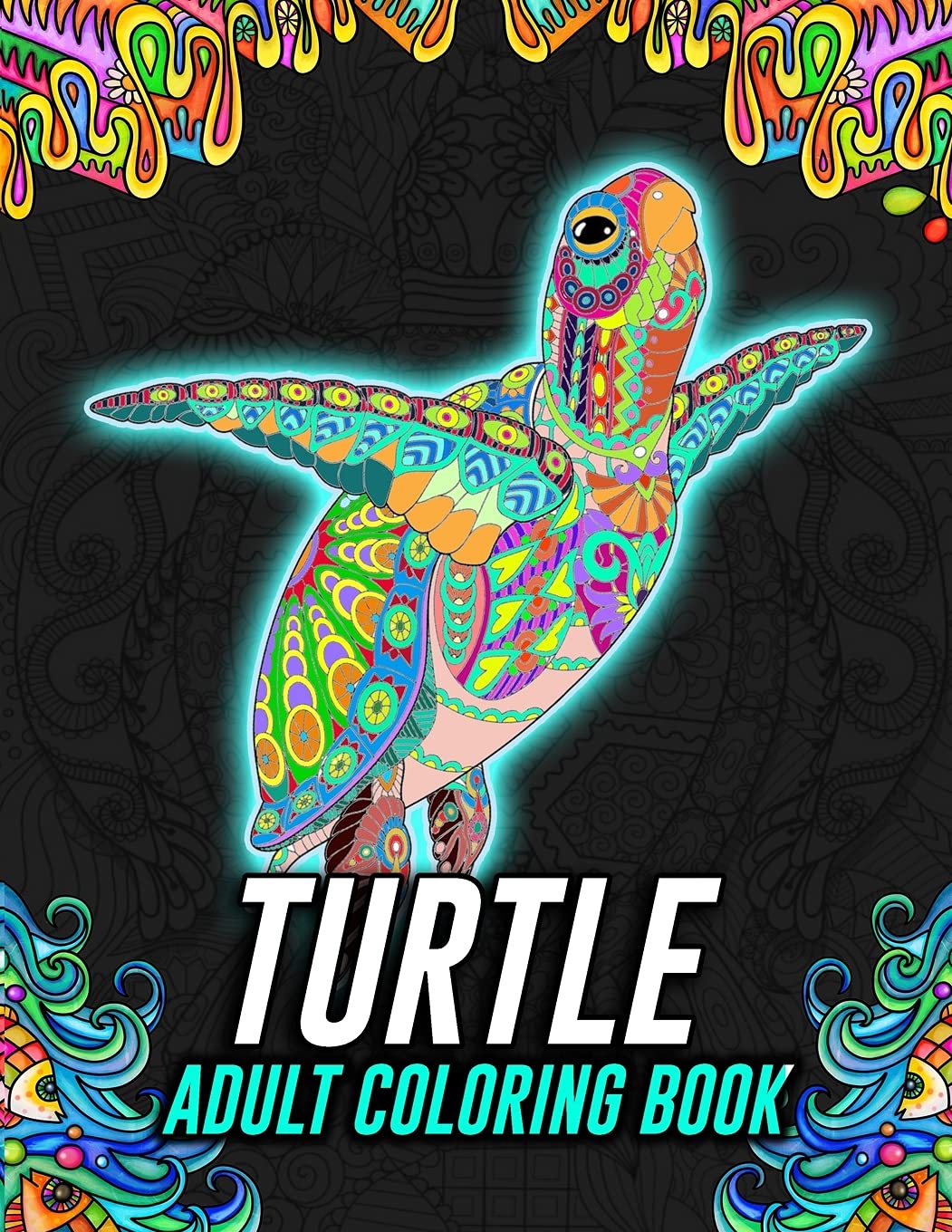 Turtle Coloring Book: Kaleidoscope Coloring Book Animal Stress ...