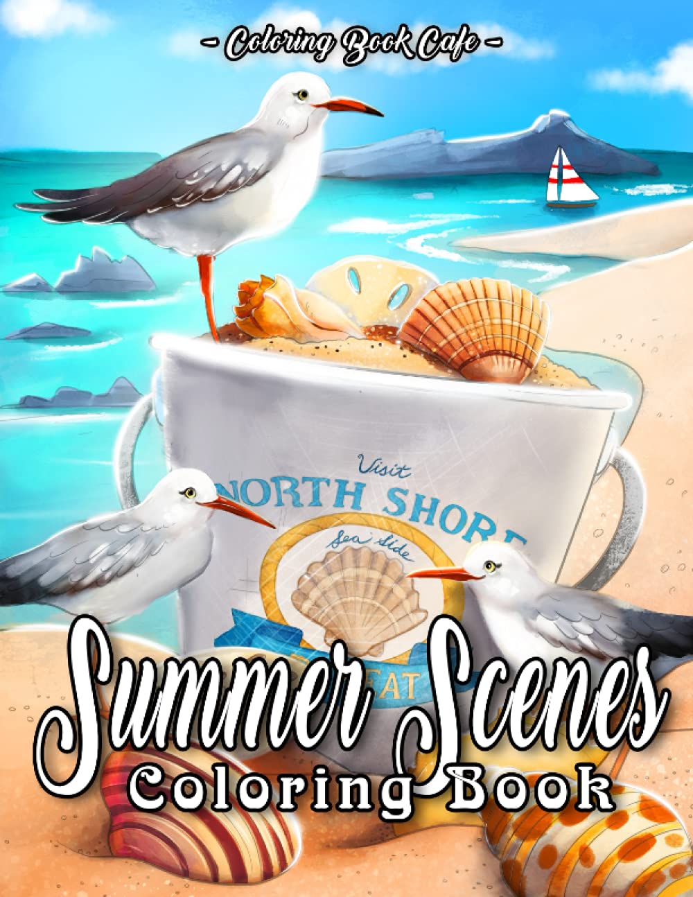 Summer Scenes Coloring Book: An Adult Coloring Book Featuring Fun ...