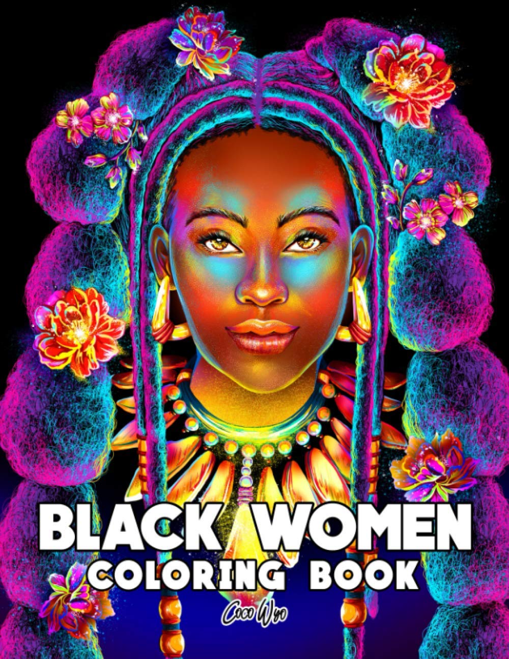 Black Women Coloring Book: Adults Coloring Book With Gorgeous Black ...