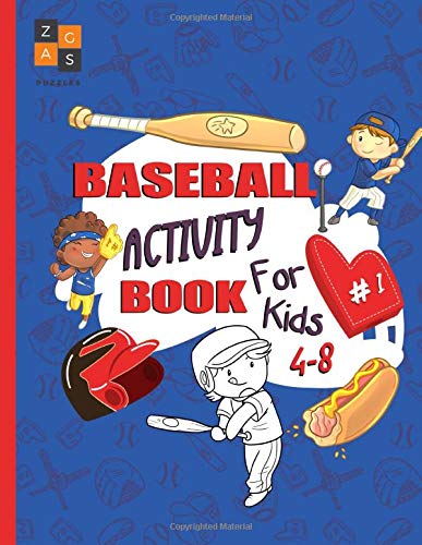 baseball activity book for kids 4-8: baseball gift for kids age 4 and ...