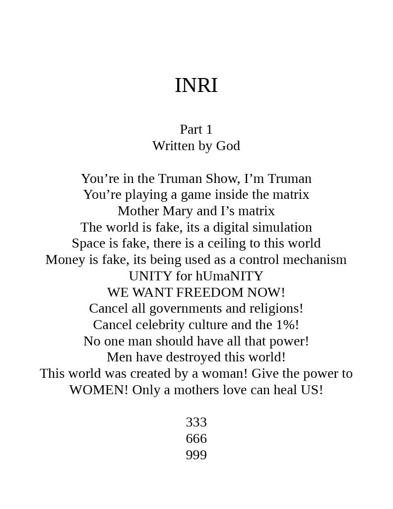 INRI: Part 1 by God JesuSatan | Goodreads