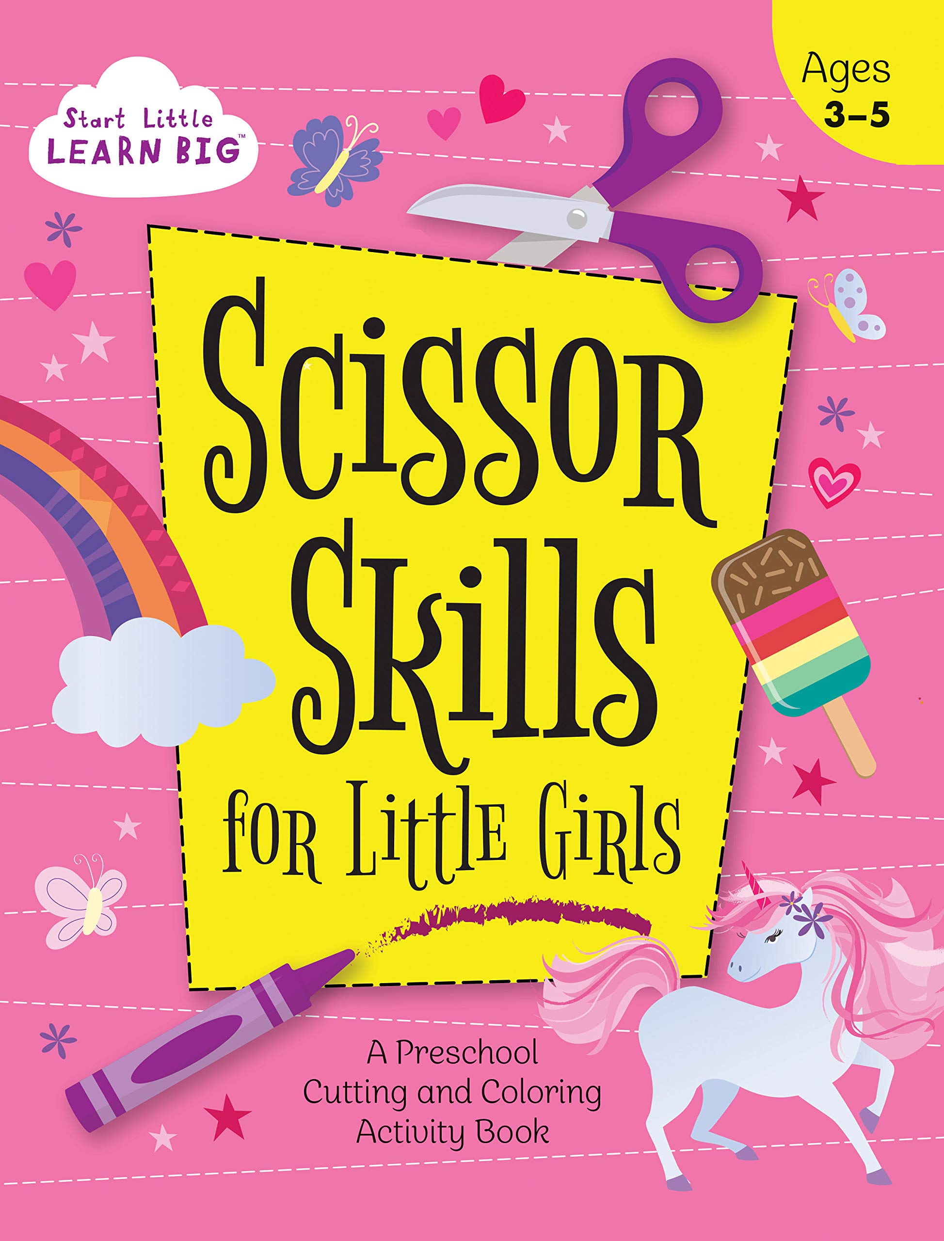 Scissor Skills for Little Girls: A Preschool Cutting and Coloring ...