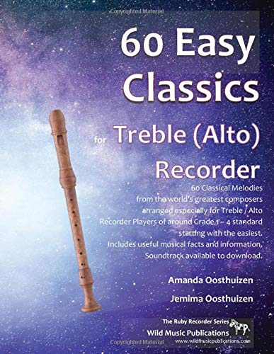 60 Easy Classics for Treble (Alto) Recorder: wonderful melodies by the ...