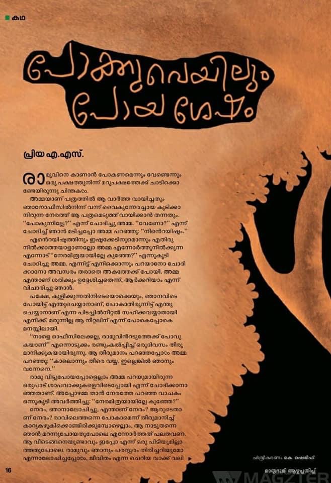 പോക്കുവെയിലും പോയ ശേഷം by Priya. A. S | Goodreads