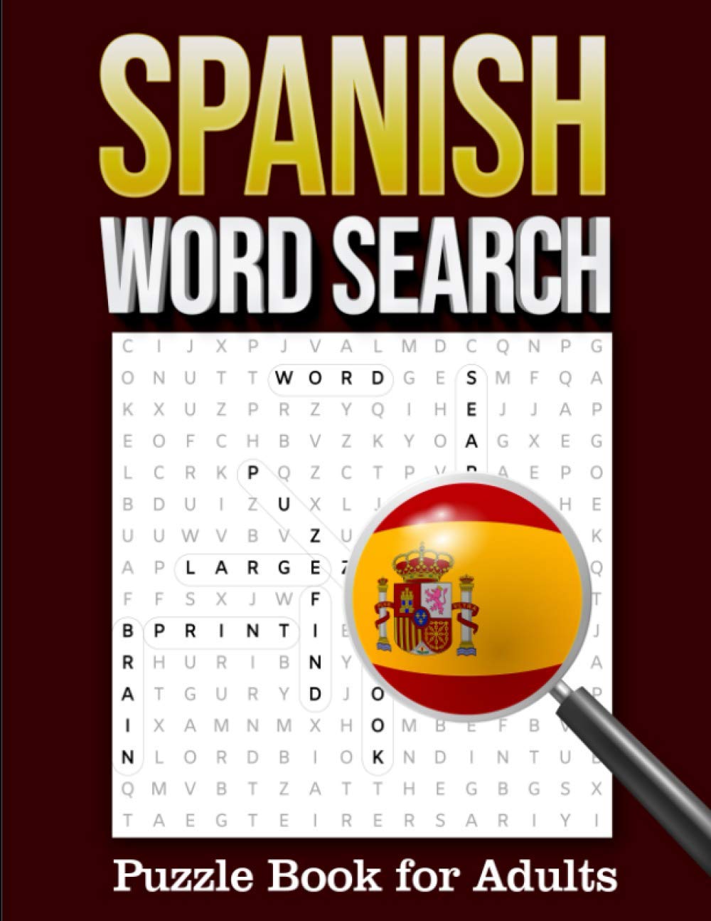 Spanish Word Search Puzzle Book for Adults: with Solutions Large Print ...