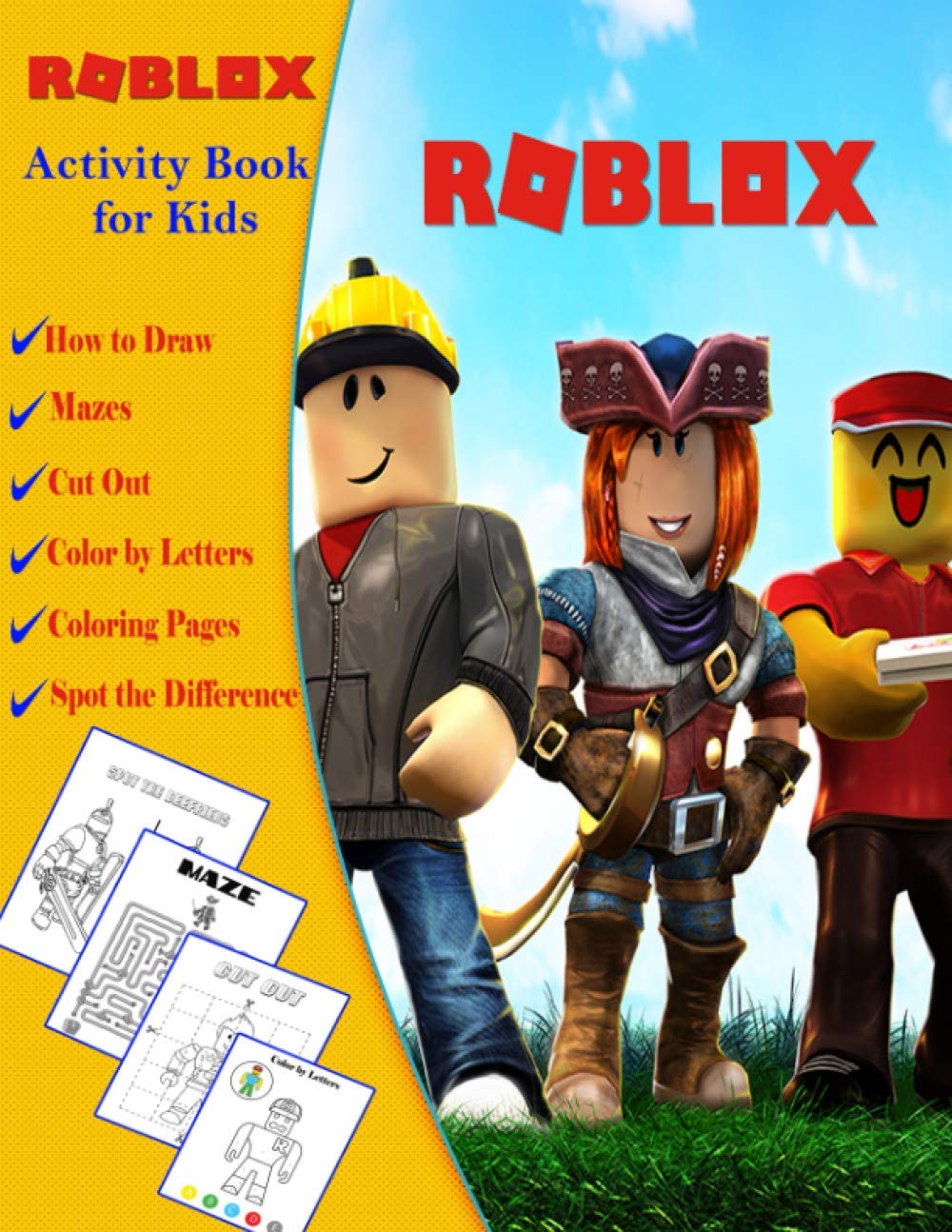 Roblox Activity Book: Fun Mazes, Puzzles, Color by Letters, How to Draw ...