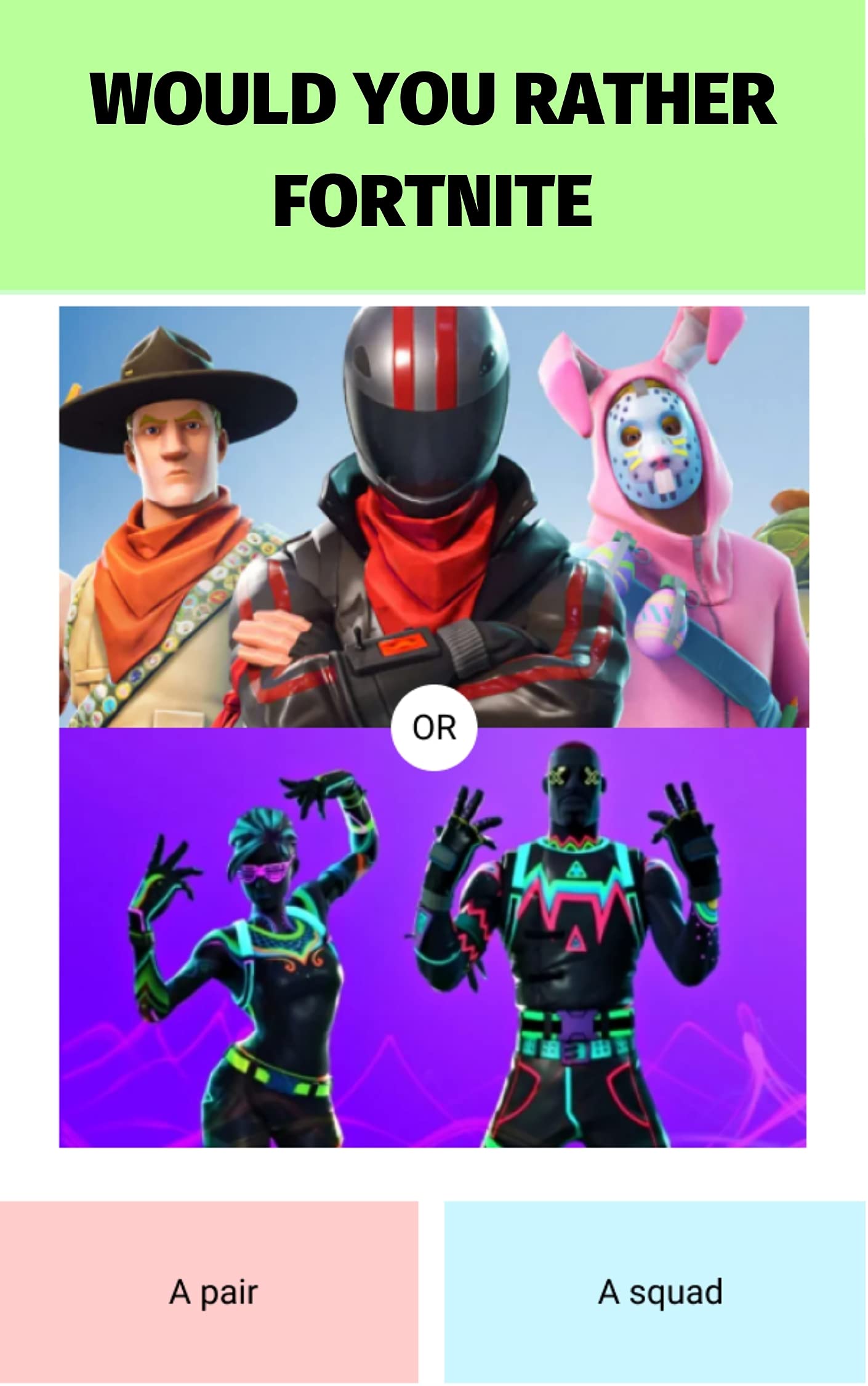 Would You Rather Fortnite: Hilarious, funny, silly, easy, hard, and ...