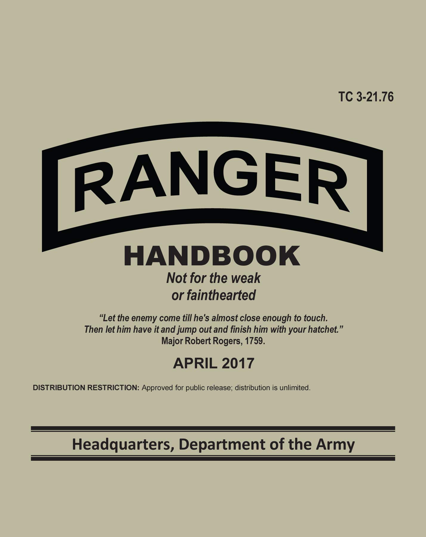 Waterproof Ranger Handbook: Training Circular TC 3-21.76 by U.S ...