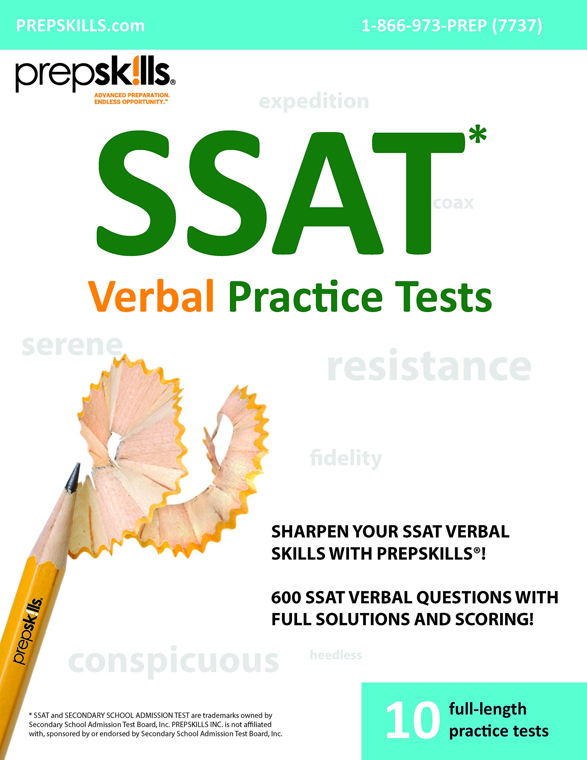 Prepskills® SSAT Verbal Practice Tests with full solutions and scoring ...