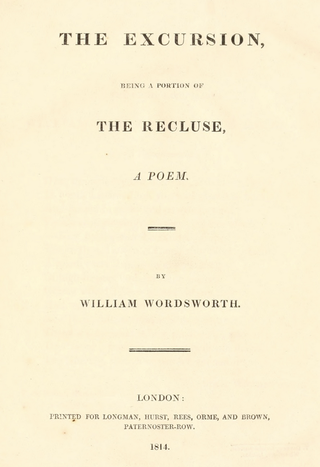 The excursion, being a portion of the recluse, a poem by William ...