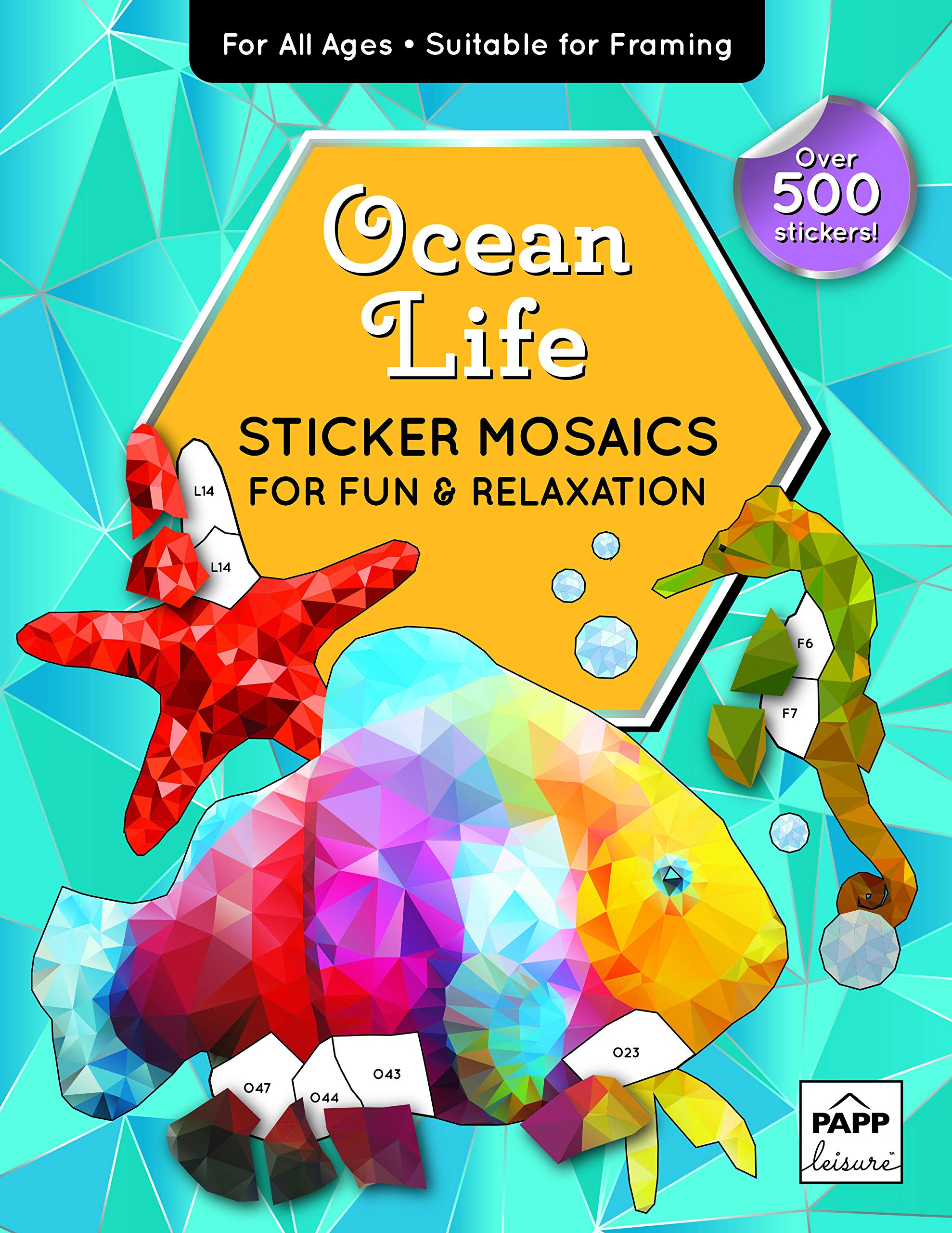 Sticker By Number Ocean Life Book for All Ages, Sticker Mosaics for Fun ...