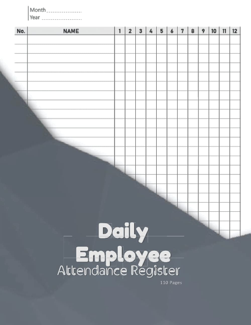 Daily Employee Attendance Register: 110 Pages Business Time Sheet ...