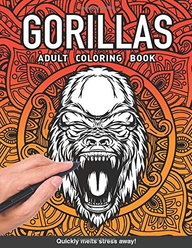 Gorillas Adults Coloring Book: for adults relaxation art large ...