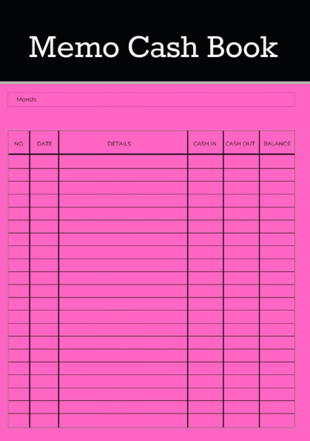 Memo Cash Book: Petty Cash Book. Simple Ledger. Journal for Small ...