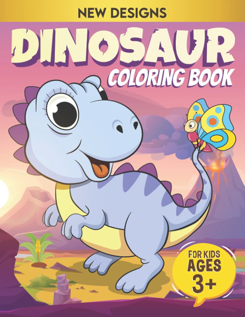 Dinosaur Coloring Book: 64 Cute Dinosaurs Coloring Book For Kids And ...