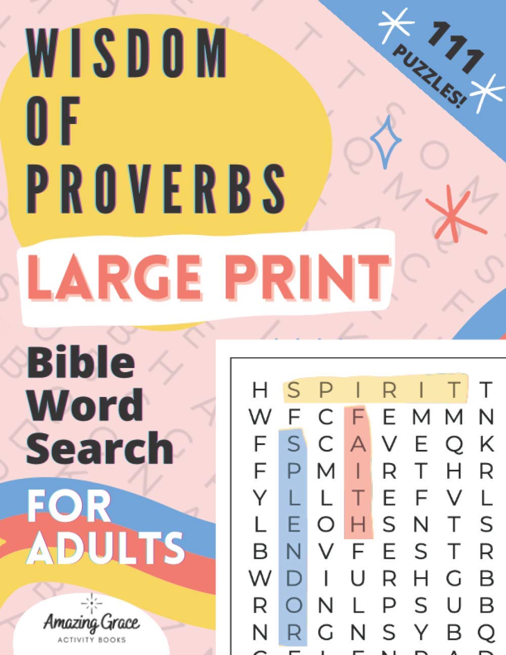 Wisdom of Proverbs Large Print Bible Word Search for Adults: 111 ...