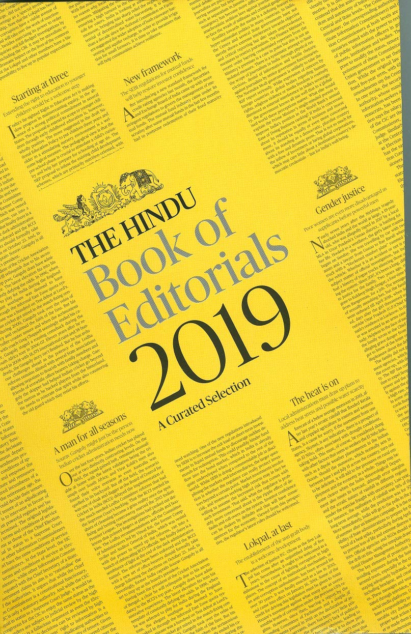 THE HINDU BOOK OF EDITORIALS 2019 A CURATED SELECTION by The Hindu ...