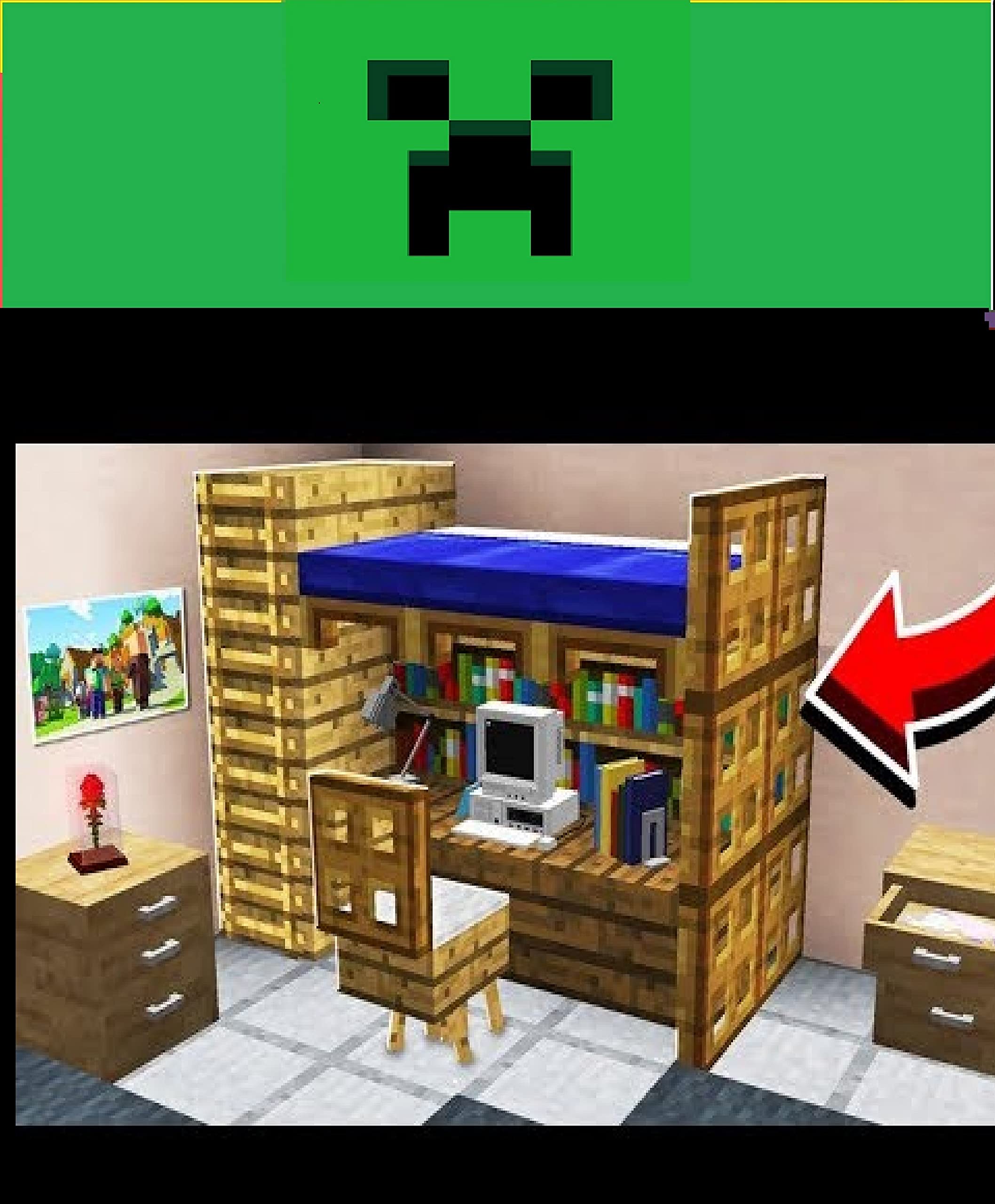 Minecraft - How to build a Loft Bed Studio - Gaming Room by Paula M ...