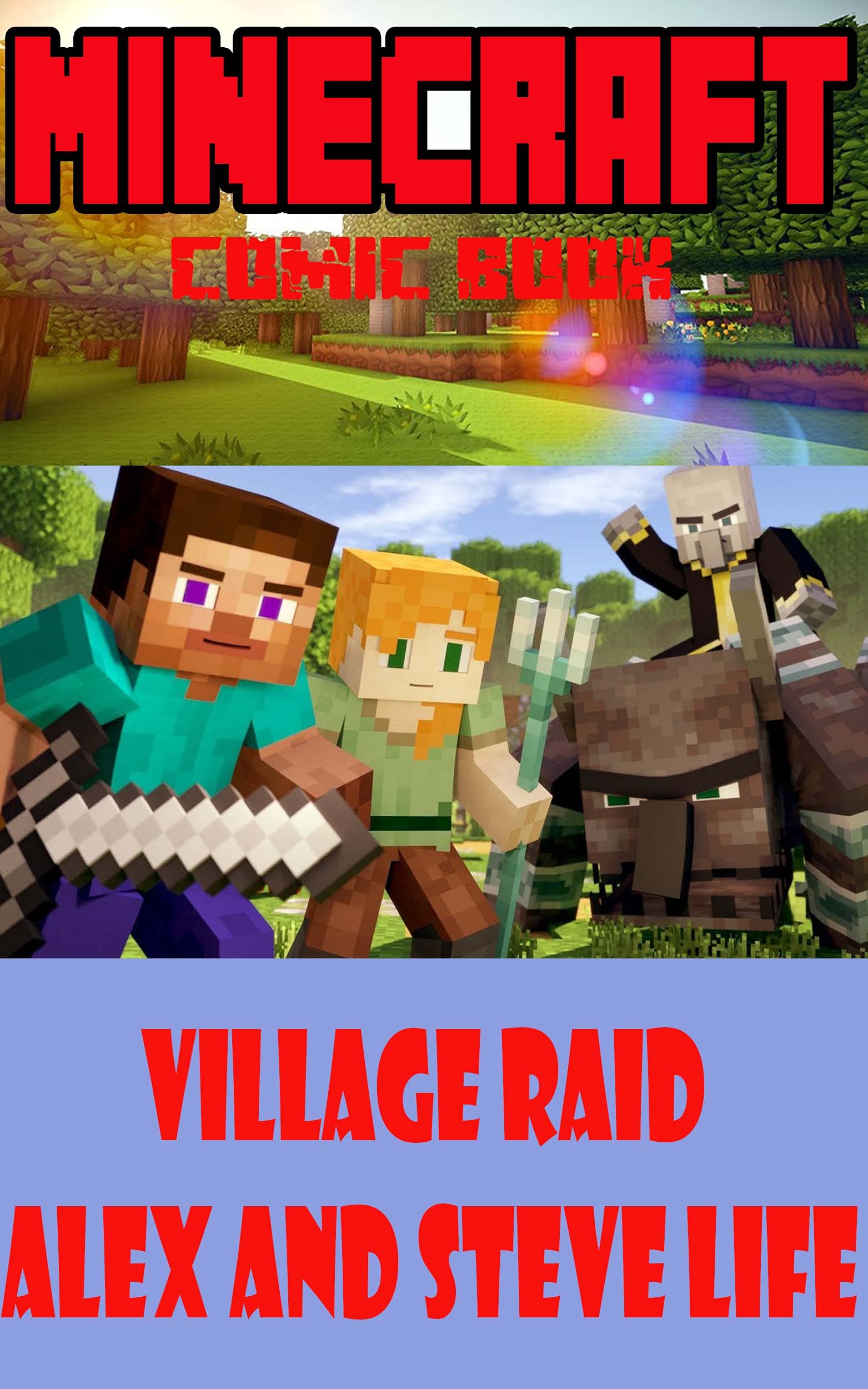 Minecraft comic stories: Village Raid _ Alex and Steve Life by Maxime ...