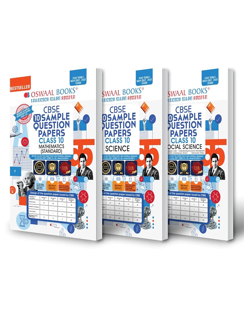 Oswaal CBSE Sample Question Paper Class 10 (Set of 3 Books) Science ...