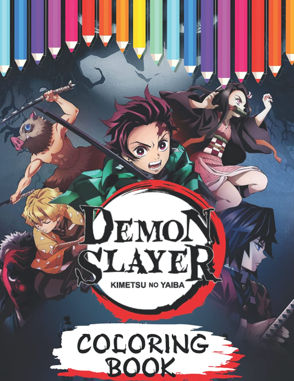Demon Slayer Coloring Book: A Awesome JUMBO Coloring Book For Adult Who ...